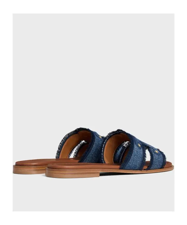 Celine Marina Mule In Denim - Blue