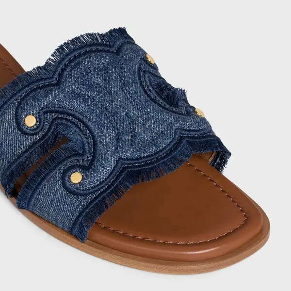 Celine Marina Mule In Denim - Blue