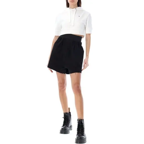 Raf Simons Cropped Drawstring Hoodie - White
