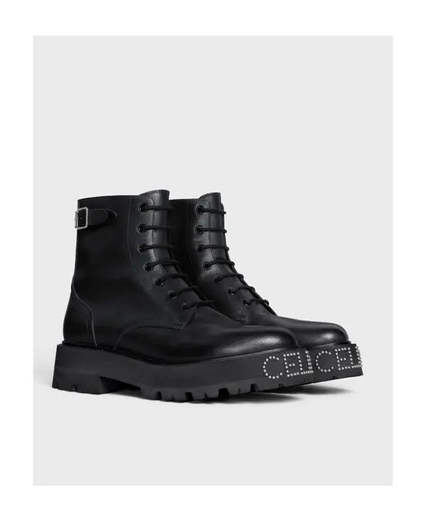 Celine Bulky Lace-up Boot With Studded Outsole
