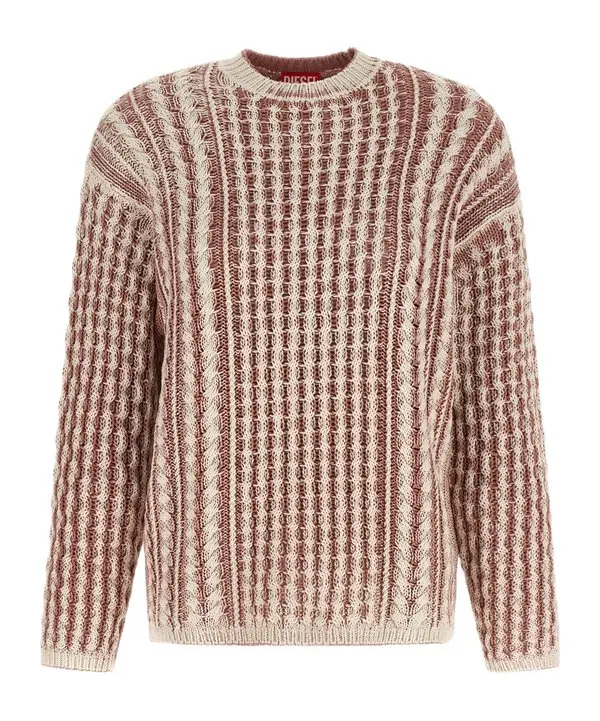 DIESEL® Reverse-print Cable Knit Jumper - Nude