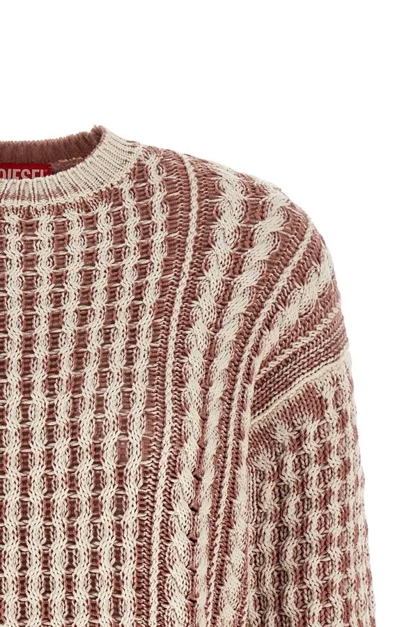 DIESEL® Reverse-print Cable Knit Jumper - Nude