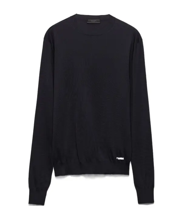 Prada Long Sleeved Crewneck Jumper - Navy