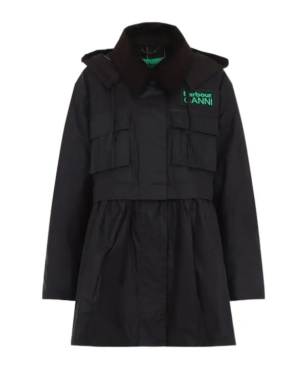 Barbour X Ganni Peplum Waxed Jacket
