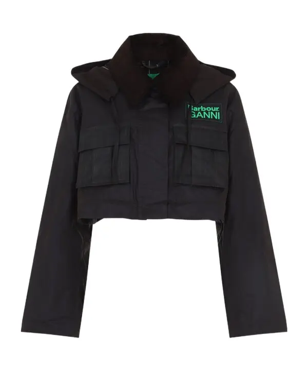 Barbour X Ganni Peplum Waxed Jacket
