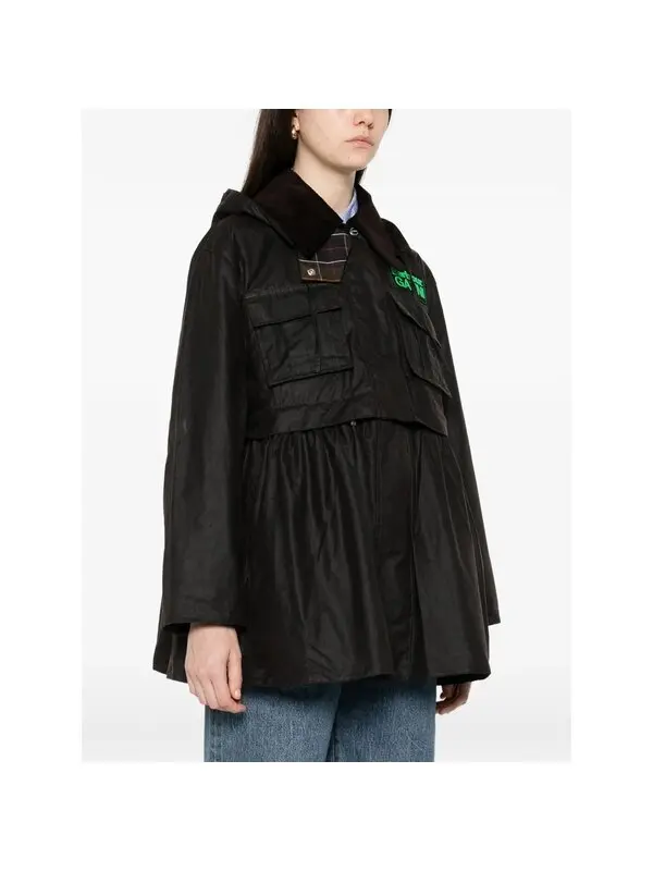 Barbour X Ganni Peplum Waxed Jacket