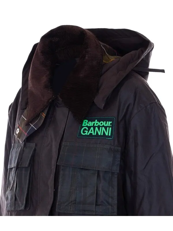 Barbour X Ganni Peplum Waxed Jacket