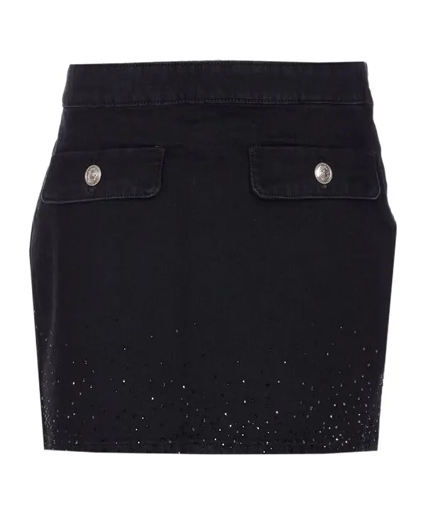 Liu Jo Embellished-crystal Pocket Mini Skirt - Black