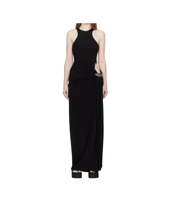 Casablanca Flowing Sleeveless Dress With Ruched Details