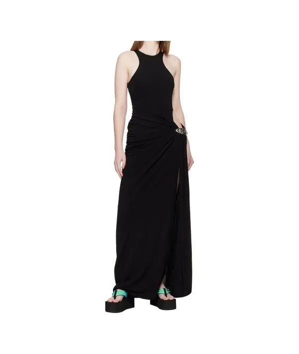 Casablanca Flowing Sleeveless Dress With Ruched Details