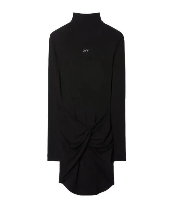 Off-White High Neck Mini Dress