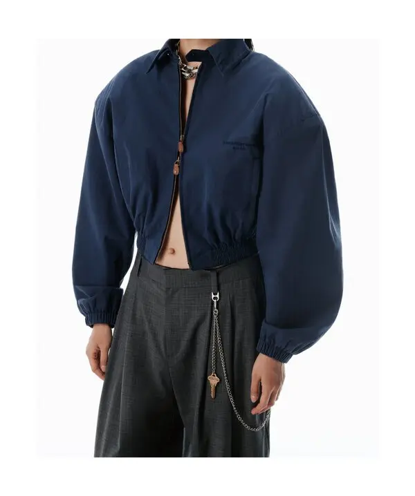Alexander Wang Chain-detailed Pleated Wool Blend Trousers - Grey
