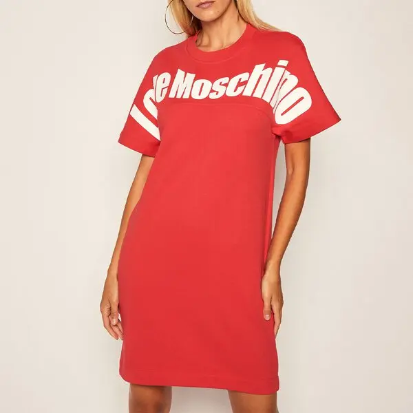 Moschino Round Neck Logo Dress