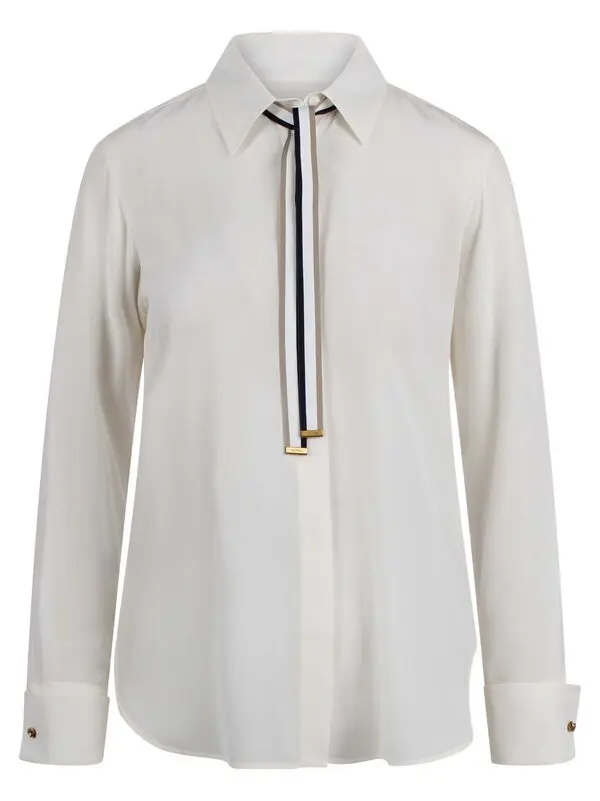 Max Mara Apollo Long-sleeved Shirt With Ribbon Detail - No