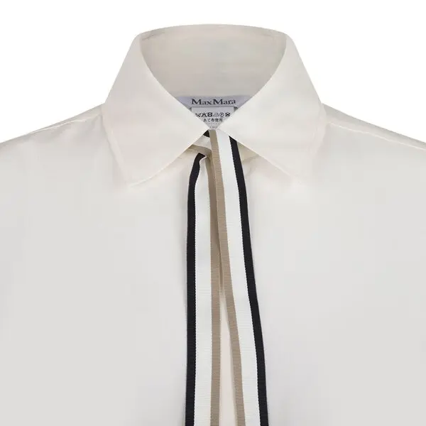 Max Mara Apollo Long-sleeved Shirt With Ribbon Detail - No