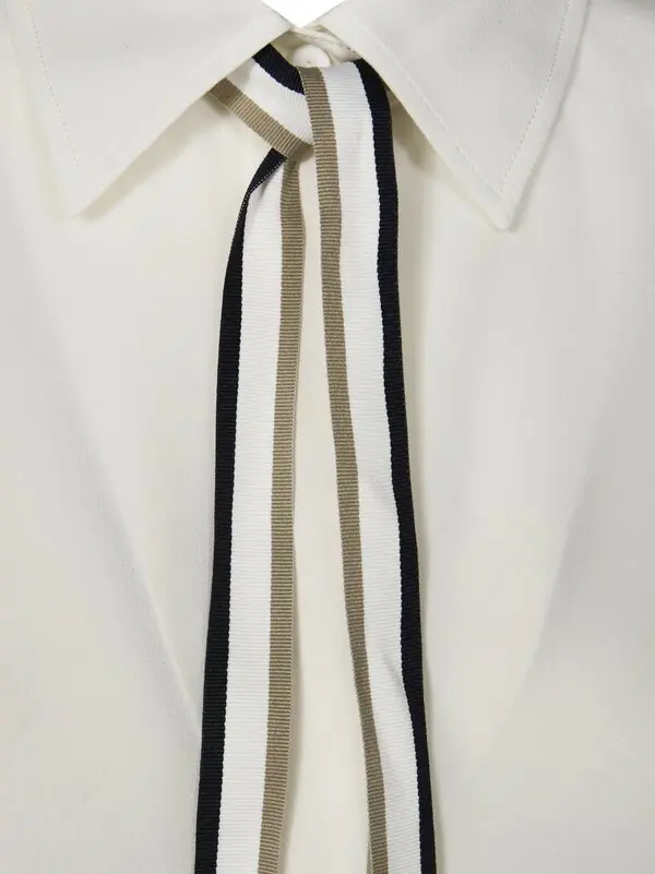 Max Mara Apollo Long-sleeved Shirt With Ribbon Detail - No
