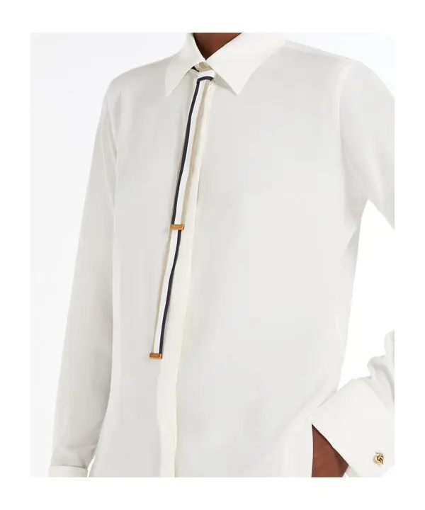 Max Mara Apollo Long-sleeved Shirt With Ribbon Detail - No