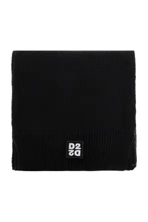 Dsquared2 Logo Patch Ribbed-knit Beanie And Scarf Set