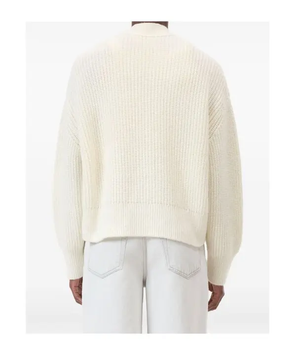 Closed Ribbed Button-front Cardigan