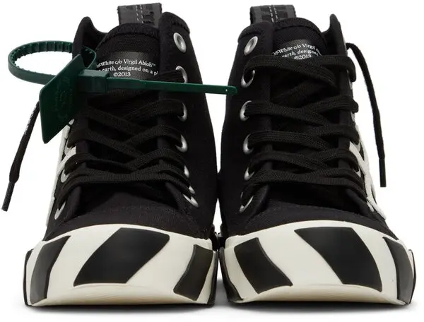 Off-White Vulcanized Mid-top Sneakers - Black