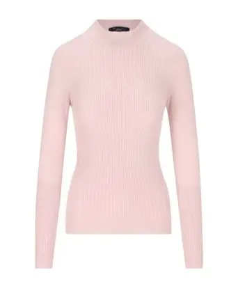 Loro Piana Ribbed Mock Neck Sweater - Pink