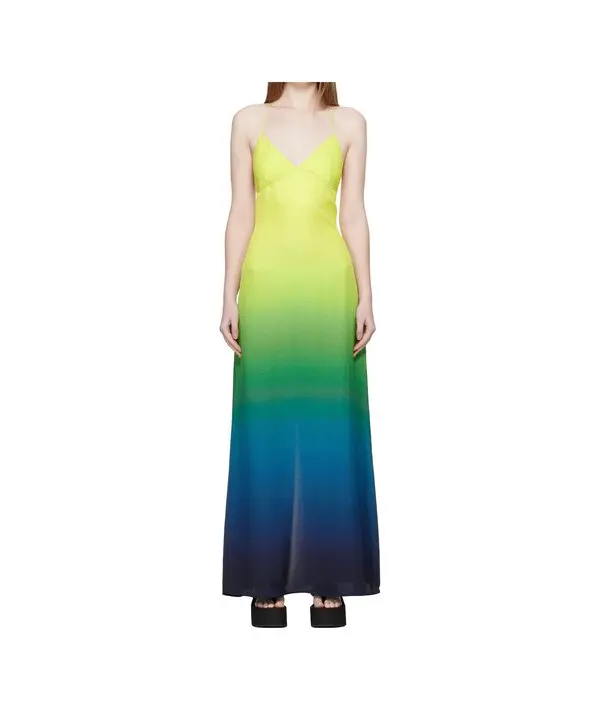 Casablanca Gradient Jacquard Halterneck Maxi Dress