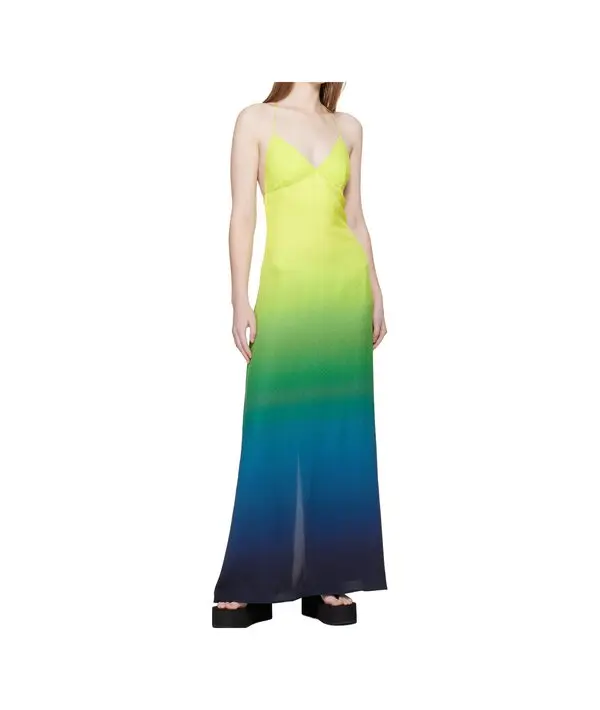 Casablanca Gradient Jacquard Halterneck Maxi Dress