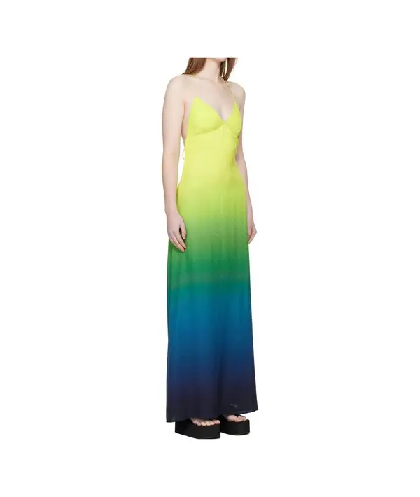 Casablanca Gradient Jacquard Halterneck Maxi Dress