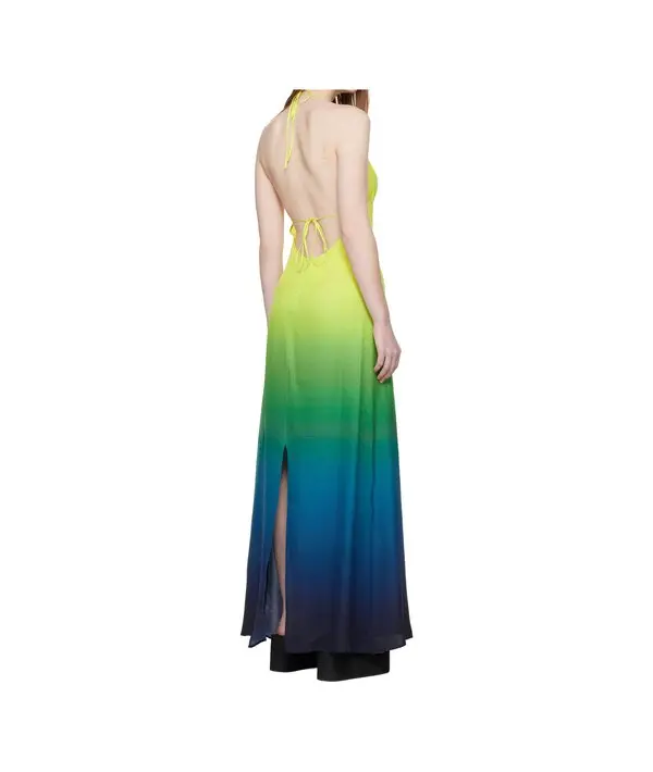 Casablanca Gradient Jacquard Halterneck Maxi Dress