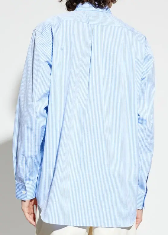Comme Des Garçons Striped-pattern Pocket Shirt - Blue