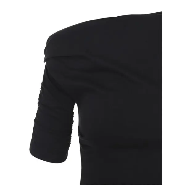 Jacquemus Draped Asymmetrical Boatneck Mini Dress - Black