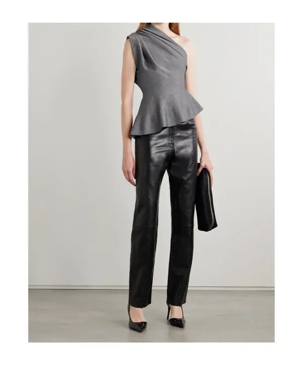 Khaite One-shoulder Top With Asymmetrical Ruffled Hem - Silver
