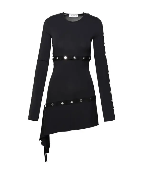 Attico Embellished Asymmetric Dress - Black
