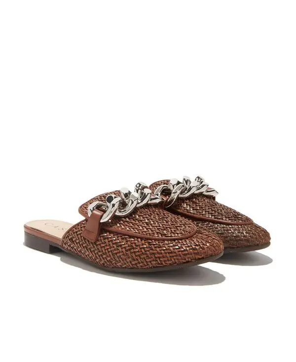 Casadei Chain Woven Mules - Brown
