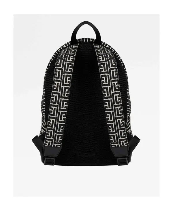 Balmain Logo Monogram Jacquard Backpack