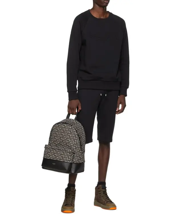 Balmain Logo Monogram Jacquard Backpack