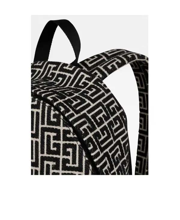 Balmain Logo Monogram Jacquard Backpack
