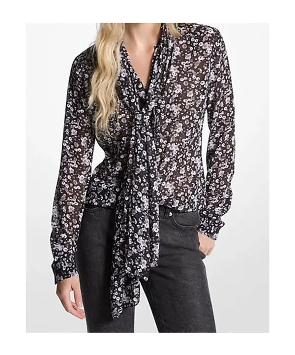 Michael Kors Long Sleeve Shirt With Bow Detail