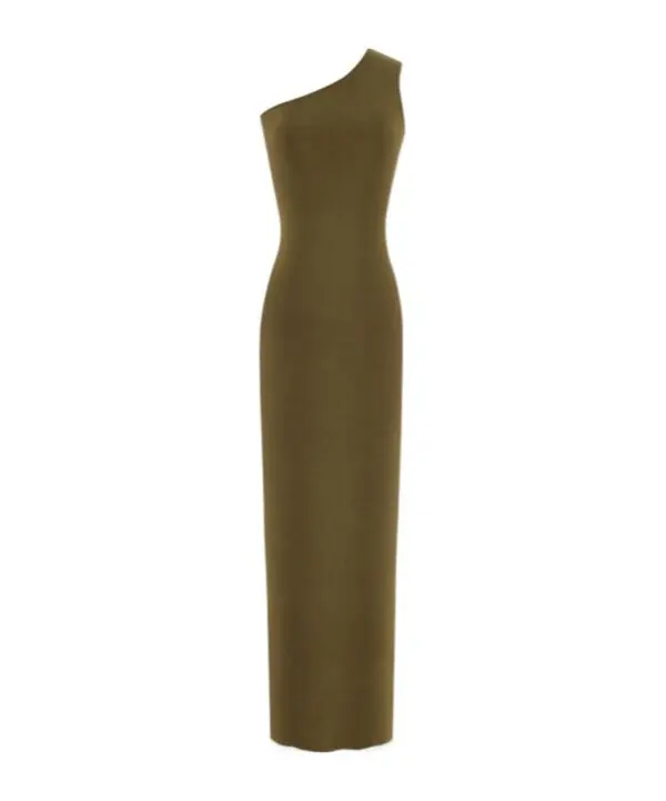 Saint Laurent One-shoulder Maxi Dress - Green