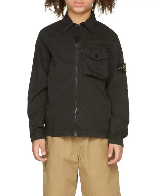 Stone Island Logo Detail Zip-up Casual Jacket