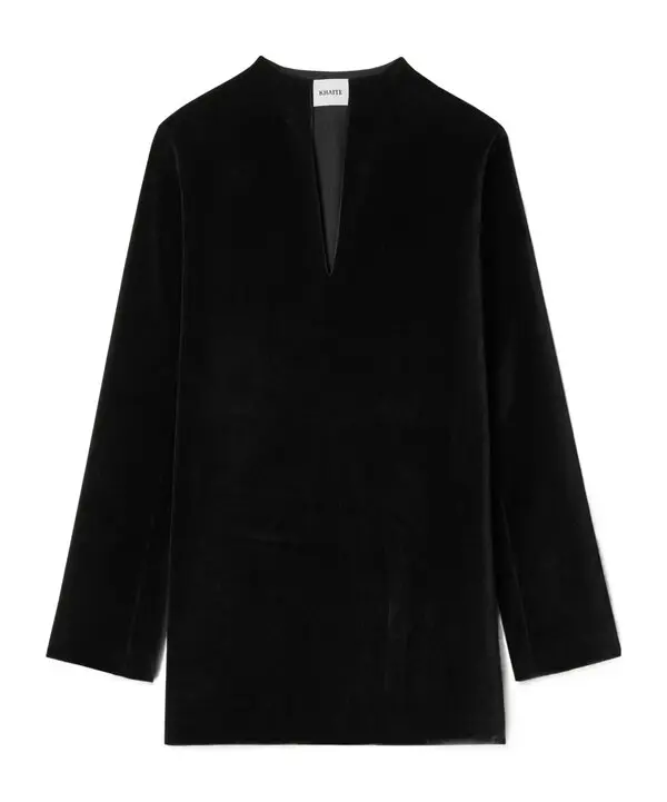 Khaite Long-sleeved Dress With Slit Neckline