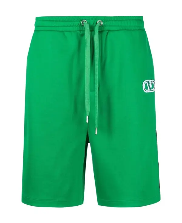 Valentino Garavani Vlogo Side-stripe Track Shorts - Green