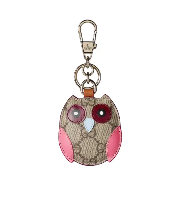 Gucci Owl-shaped Bag Charm - Beige And Dark Brown
