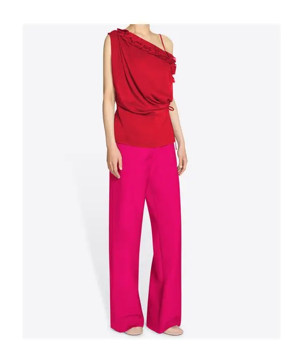 Dries Van Noten Ruffled One-shoulder Silk Top
