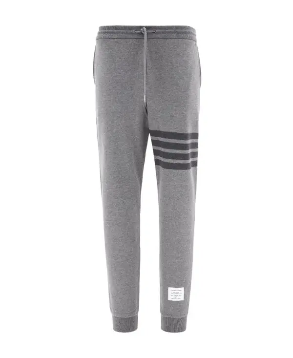 Thom Browne 4-bar Drawstring Track Pants - Medium Gray