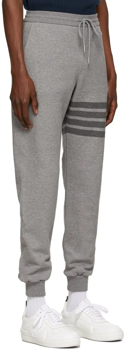 Thom Browne 4-bar Drawstring Track Pants - Medium Gray