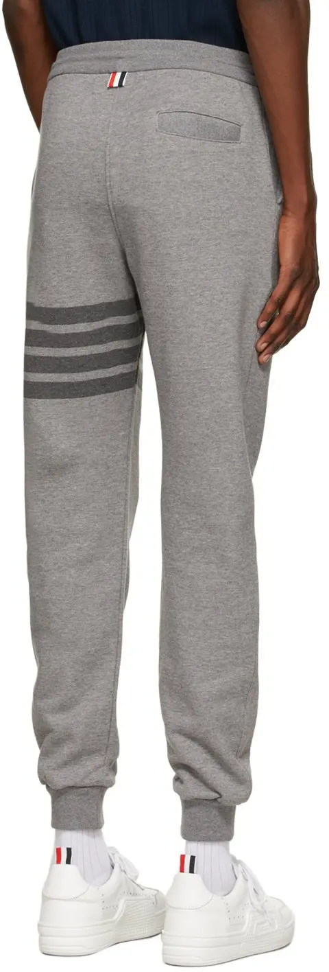 Thom Browne 4-bar Drawstring Track Pants - Medium Gray