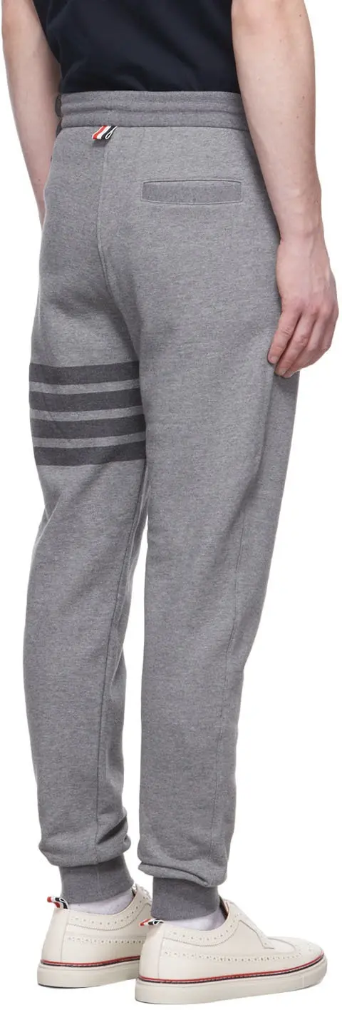 Thom Browne 4-bar Drawstring Track Pants - Medium Gray