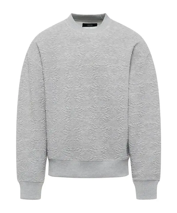 Amiri Oversized Jacquard Crewneck Sweatshirt - Gray