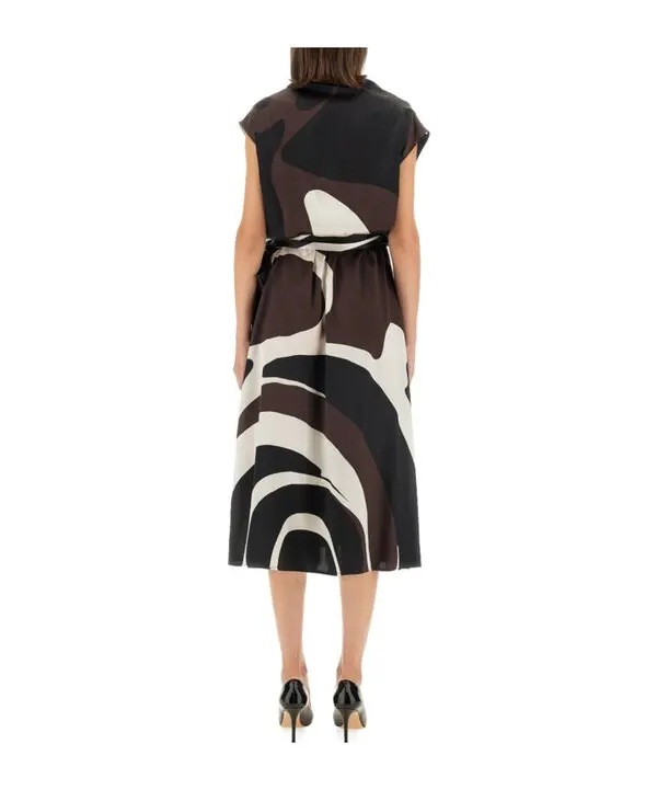 Kiton Printed Midi Dress - Black